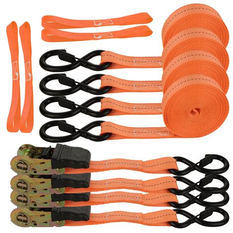 4pack Ratchet Straps 20ft Ratchet Tie Down Straps 1700 Lb Break
