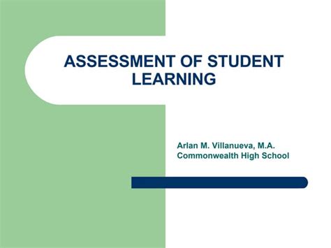 Assessment Of Learning 1 Pptx