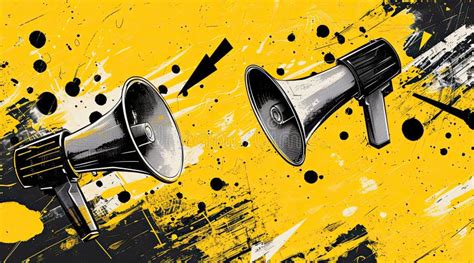 Cartoon Megaphone In Halftone Grunge Style Loudspeaker And