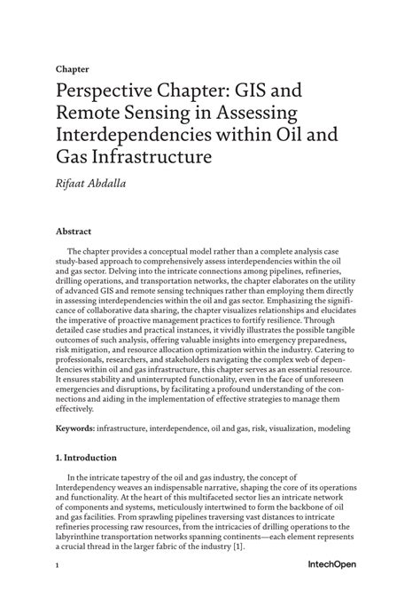 Pdf Perspective Chapter Gis And Remote Sensing In Assessing Interdependencies Within Oil And