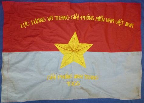 Flag Viet Cong Special Forces Nha Trang 1966 Nlf Vc Vietnam