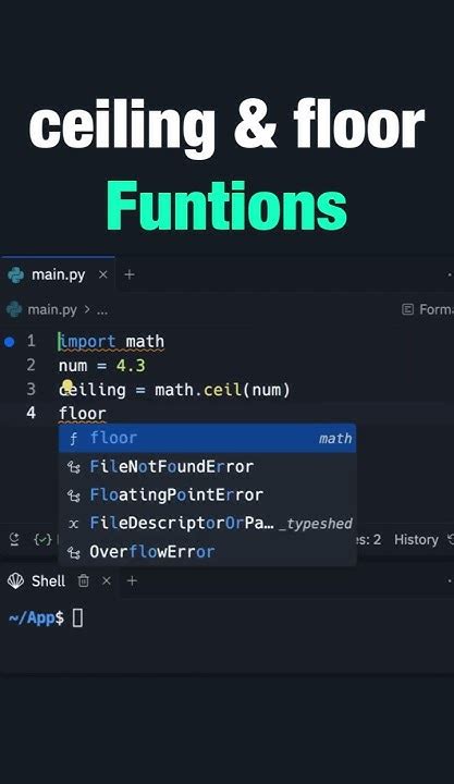 Ceil And Floor Functions In Python Softlinks Python Programming Youtube