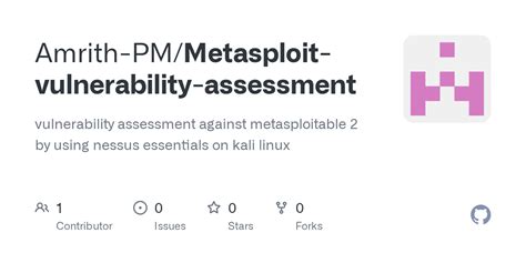 Github Amrith Pmmetasploit Vulnerability Assessment Vulnerability