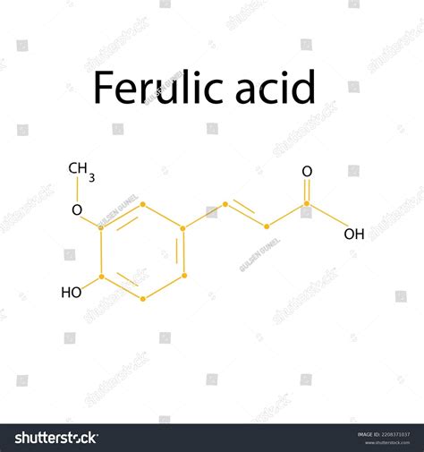 Chemical Structure Ferulic Acid Illustration Stock Vector Royalty Free