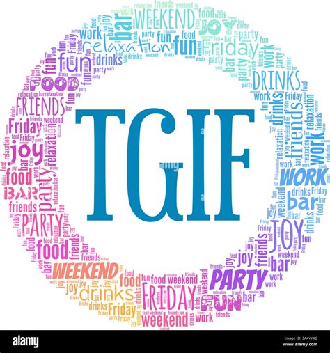 T Thank God Its Friday Vector Illustration Word Cloud Isolated On