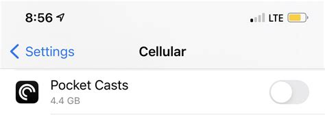 Cell Data IOS Turned Off And Off Within The App Too But Gb Used R Pocketcasts