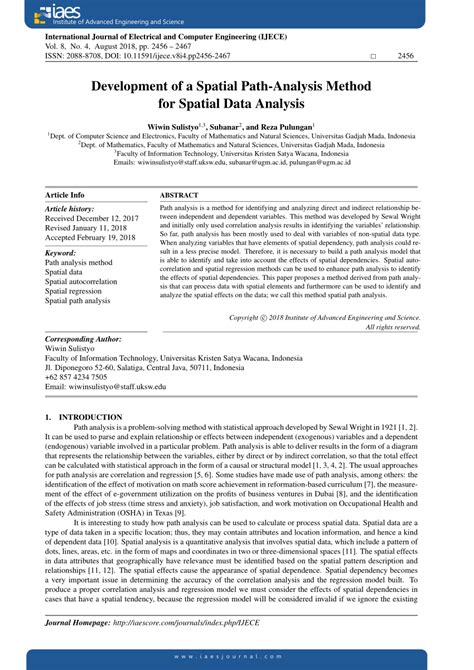 Pdf Development Of A Spatial Path Analysis Method For Spatial Data