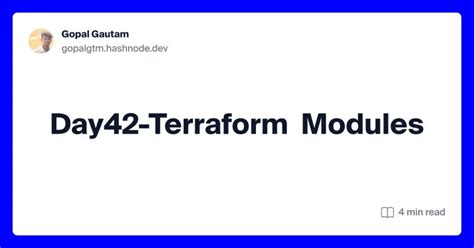how to create terraform modules for 90daysofdevops gopal gautam