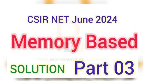 Csir Net June 2024 Memory Based Question Solution Part 03 Linear