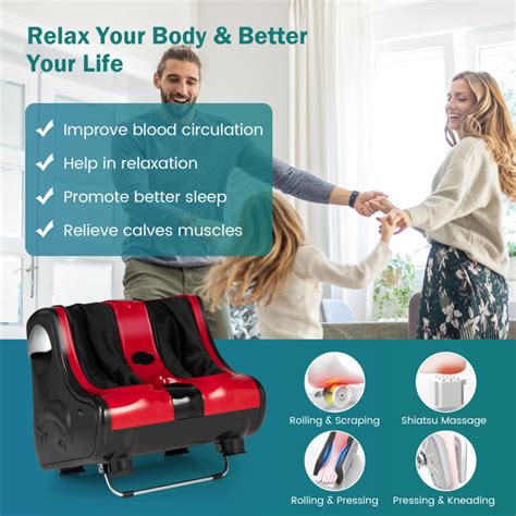 Foot And Calf Massager With Heat Vibration Deep Kneading And Shiatsu