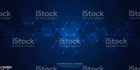 육각 형 패턴추상 기하학적 배경 육각형 모양의 디자인 요소입니다 기술 과학 및 의학에 대한 개념과 아이디어 벡터 일러스트레이션