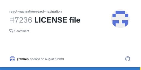 License File · Issue 7236 · React Navigationreact Navigation · Github