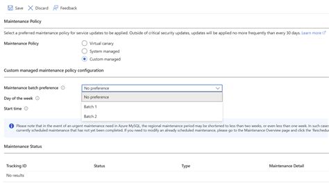 Azure Portal에서 예약된 유지 관리 설정 Azure Database For Mysql Microsoft Learn