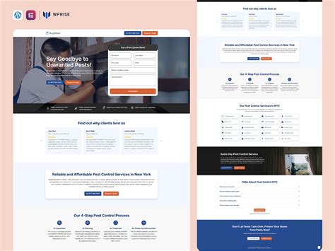 Bugshield Pest Control Landing Page Template Wprise