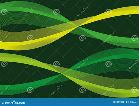 Abstract With A Yellow Green Waves Pattern Background Stock Illustration Illustration Of