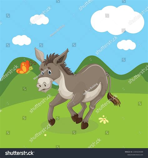 Horses Donkey Cute Cartoon Vector Illustration Stock Vector Royalty