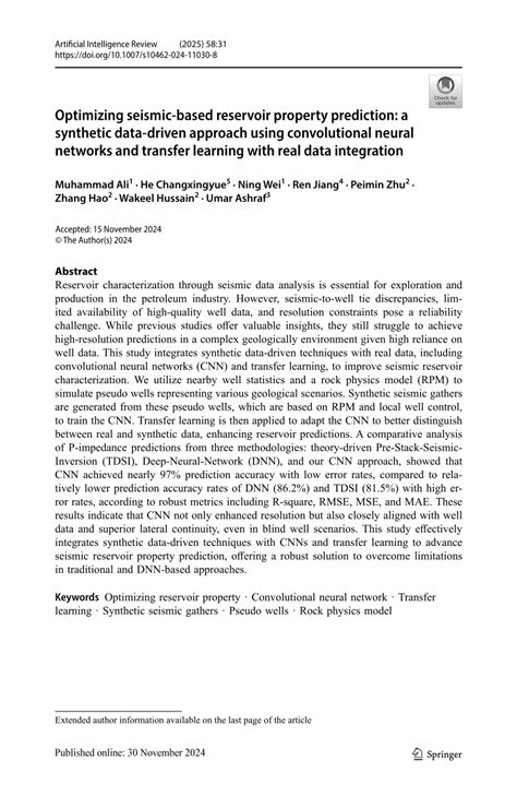 Pdf Optimizing Seismic Based Reservoir Property Prediction A