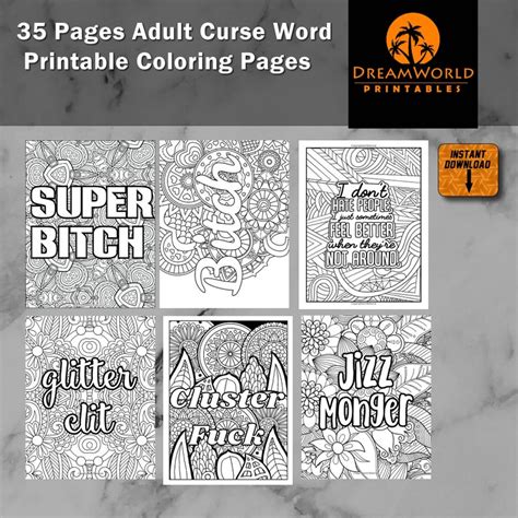 Curse Word Coloring Pages Printable