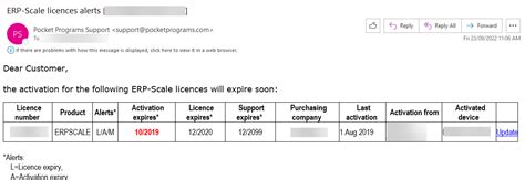 Licence Activation Emails Pocket Programs