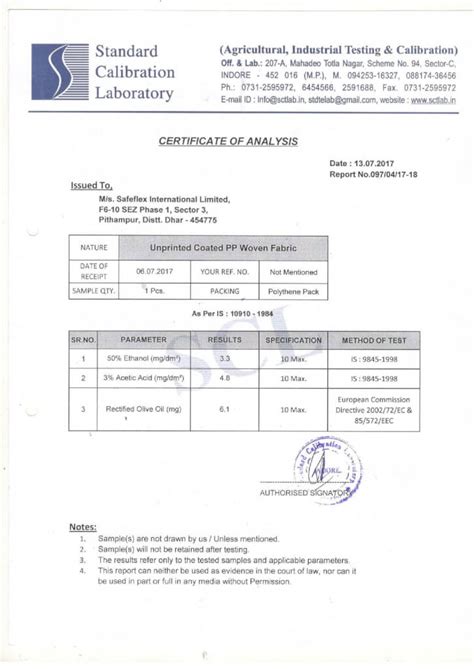 Certificate Of Migration Safeflex