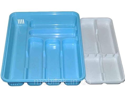 Лоток для Столових Приладів Подвійний Міксі Біло блакитний ТМ КОНСЕНСУС — Купить Недорого на