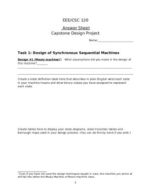 Design Project Docx EEE CSC 120 Answer Sheet Doc Template PdfFiller