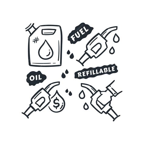 Premium Vector Gas Oil Refillable Vector Line Icons Doodles Set Of