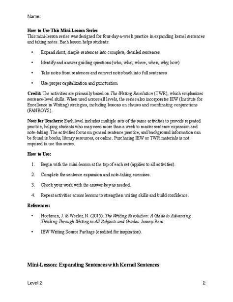 Mastering Sentences Gardens Kernel Sentences And Note Taking By Mindful Sprigs