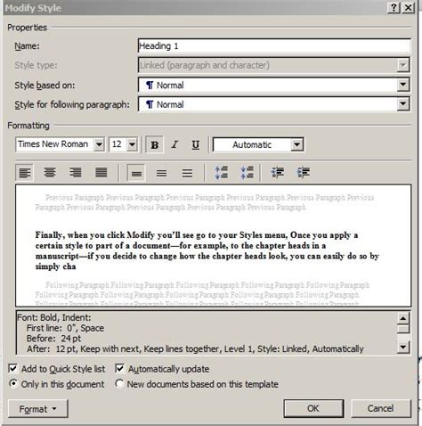Microsoft Word For Writers A Few Notes About Styles HarveyStanbrough Com
