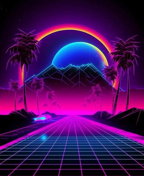 Synthwave Outrun Retrowave Vaporwave Pyramids Colorful Layered Paper