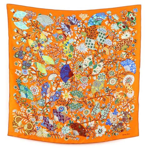 Hermes Silk Scarf Fleurs Et Papillons De Tissus Lot 2038 Luxury