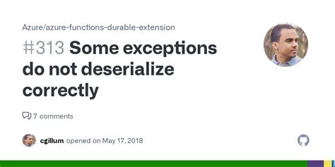 some exceptions do not deserialize correctly · issue 313 · azure azure