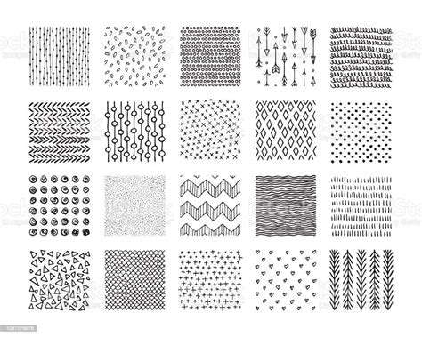 지저분한 손으로 그려진된 텍스처 브러쉬 스트로크 부족 디자인 서식 파일 컬렉션입니다 추상적인 벡터 클립 아트 세트 흰색 배경에