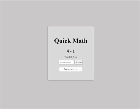 Random Math Quiz Using Html Css And Javascript With Source Code Eroppa