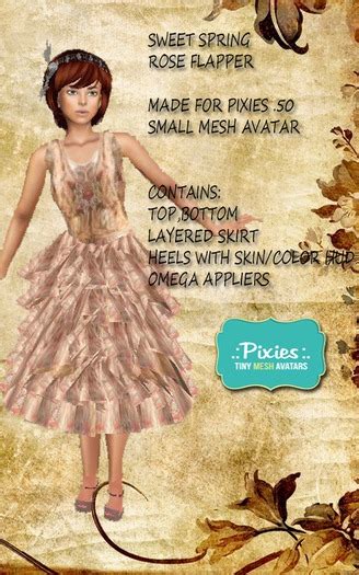 Second Life Marketplace Sweet Spring Rose Flapper Pixie 50
