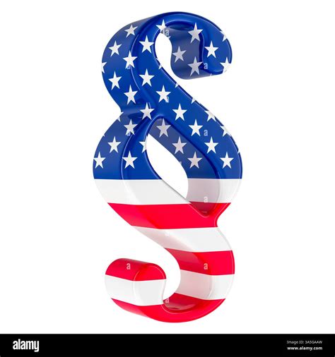 Section Paragraph Symbol With The United States Flag 3d Rendering