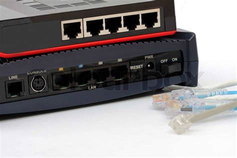 Ethernet Switch Isolated And Router Modem Connect Lan On The Colourbox