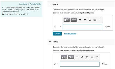 Solved Constants Periodic Table Part A A Long Wire