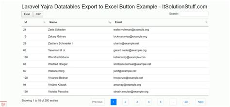 Laravel Yajra Datatables Export To Excel Csv Button Example Danatec