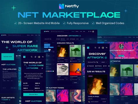 nft市场画廊网站的ui设计和html前端模板 25学堂
