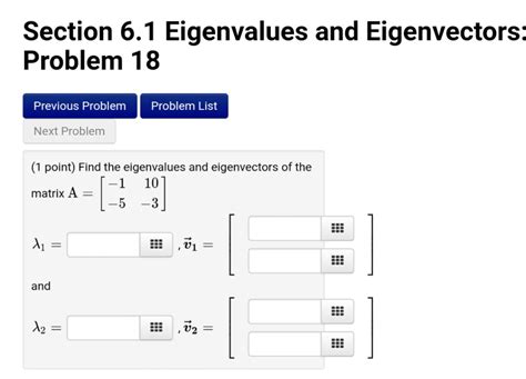 solved section 6 1 eigenvalues and eigenvectors problem 18