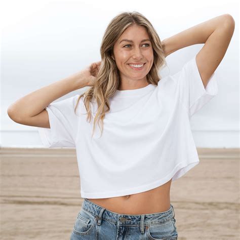 Womens White Short Elbow Tee The Classic T Shirt Co