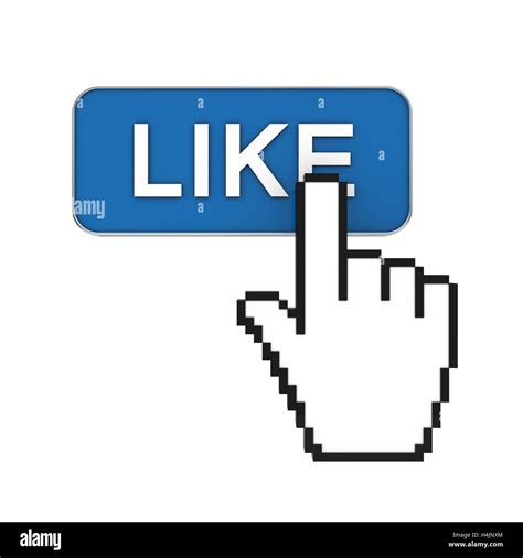 Hand Cursor Pointer D Rendering And Like Button Stock Photo Alamy