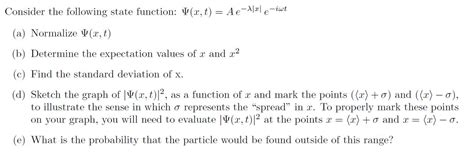 Solved Consider The Following State Function V X T Chegg Com
