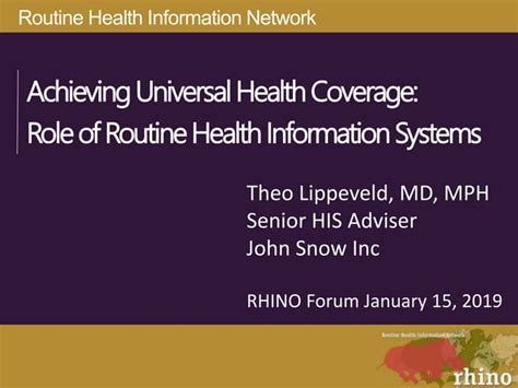 Part I Achieving Universal Health Coverage The Role Of Routine Health Information Pptx