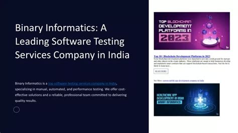 ppt binary informatics a leading software testing services company in
