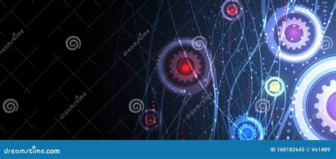 Neural Network Concept Connected Cells With Links High Technology Process Abstract Background
