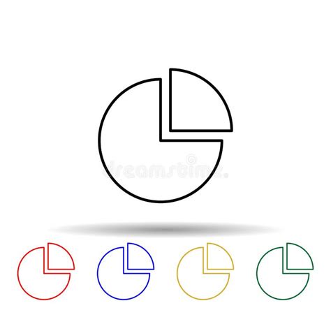 Graph Pie Multi Color Style Icon Simple Thin Line Outline Vector Of