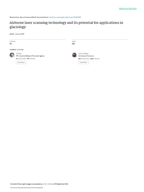 Airborne Laser Scanning Technology And Its Potenti Pdf Earth Sciences Physical Geography