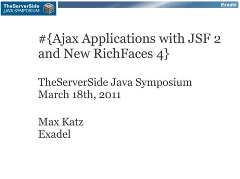 Ajax Applications With Jsf 2 And New Richfaces 4 Tssjs Pdf Web